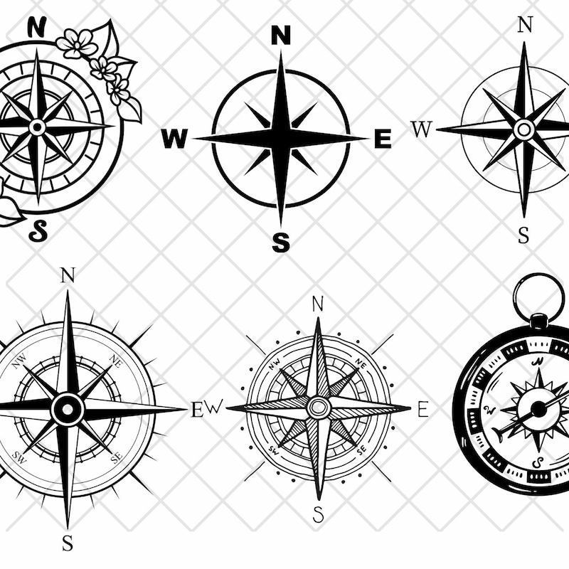 Compass Svg - Etsy