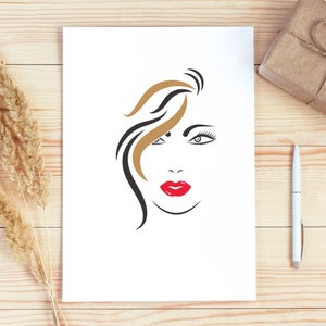 Beauty Face Svg\ Woman Beauty Human Happy Face Svg\ Glamour Lady Svg ...