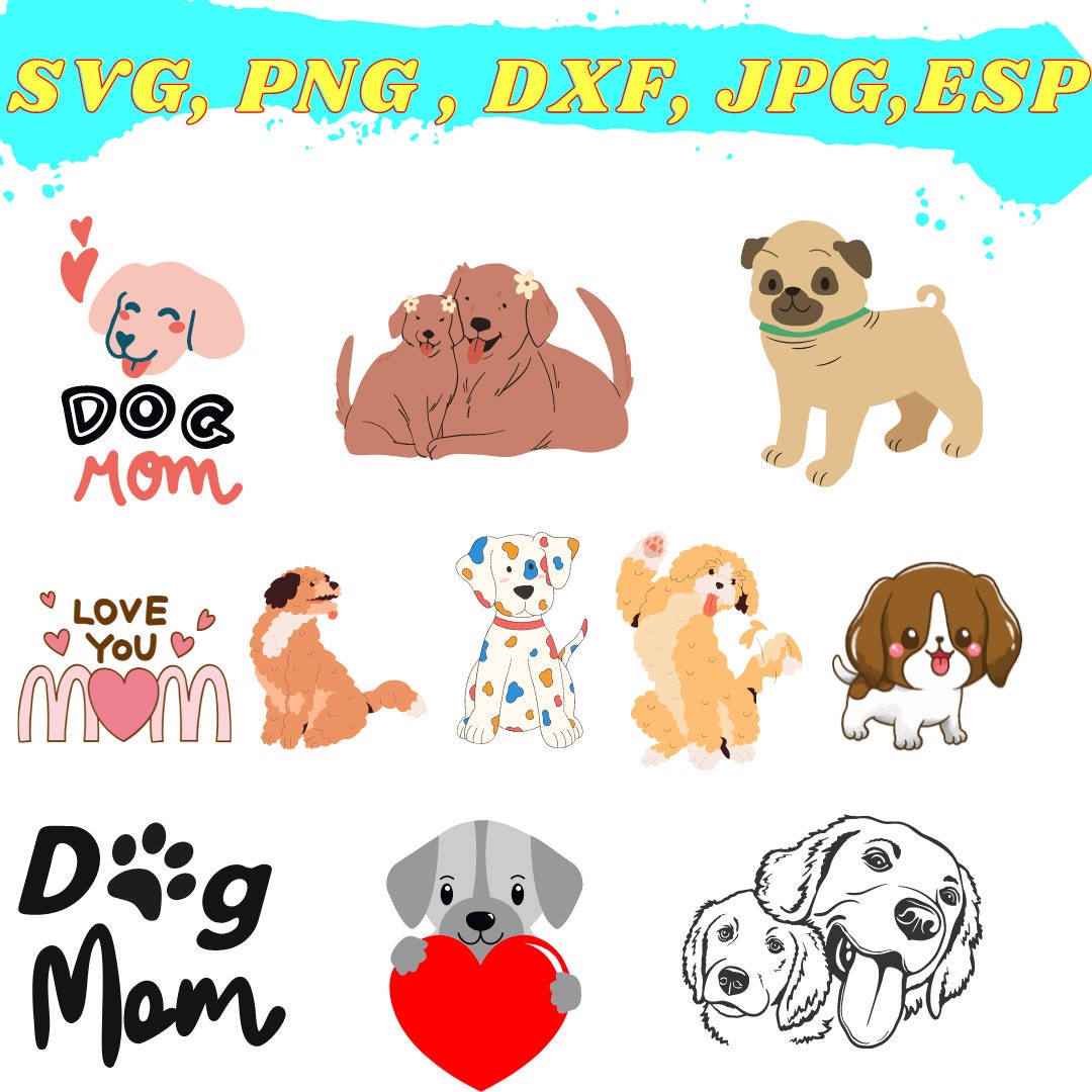 Hund svg Bundle Hand gezeichnet Hund Mama svg Pfote svg - Etsy Österreich