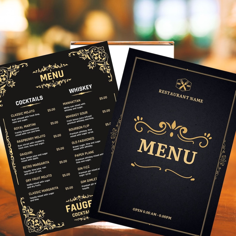 Restaurant Menu Template\ Food Menu Template\ Editable Restaurant Food ...