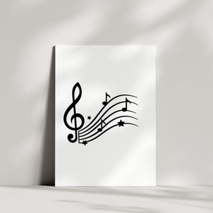 Music Notes Swirl Digital Cut File SVG\ for Cricut Silhouette\ Cutting ...