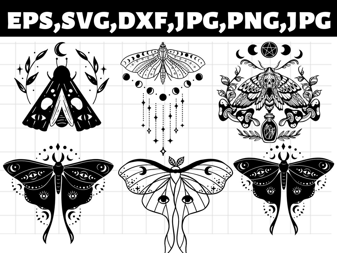 Mystical Moth Svg\ Magical Hand Svg\ Moth Svg\ Moon Moth Svg\ Magic ...