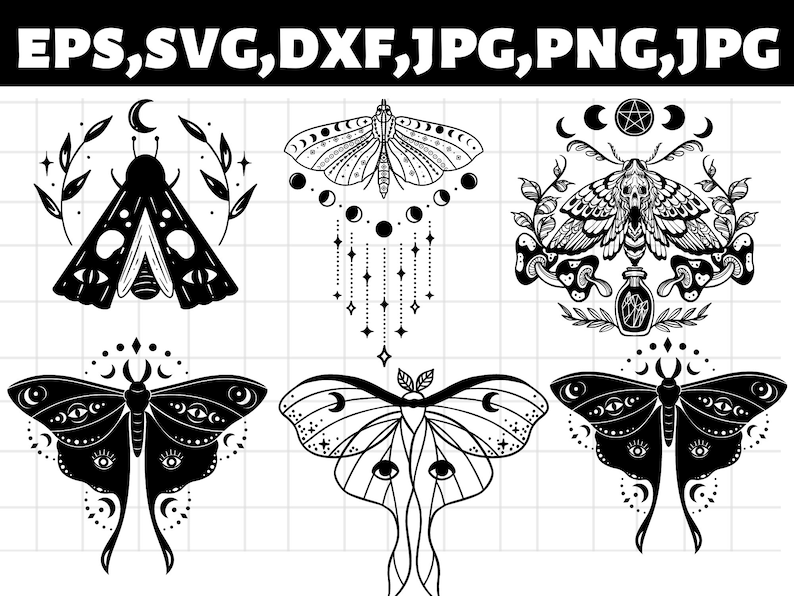 Mystical Moth Svg Magical Hand Svg Moth Svg Moon Moth Svg Magic ...