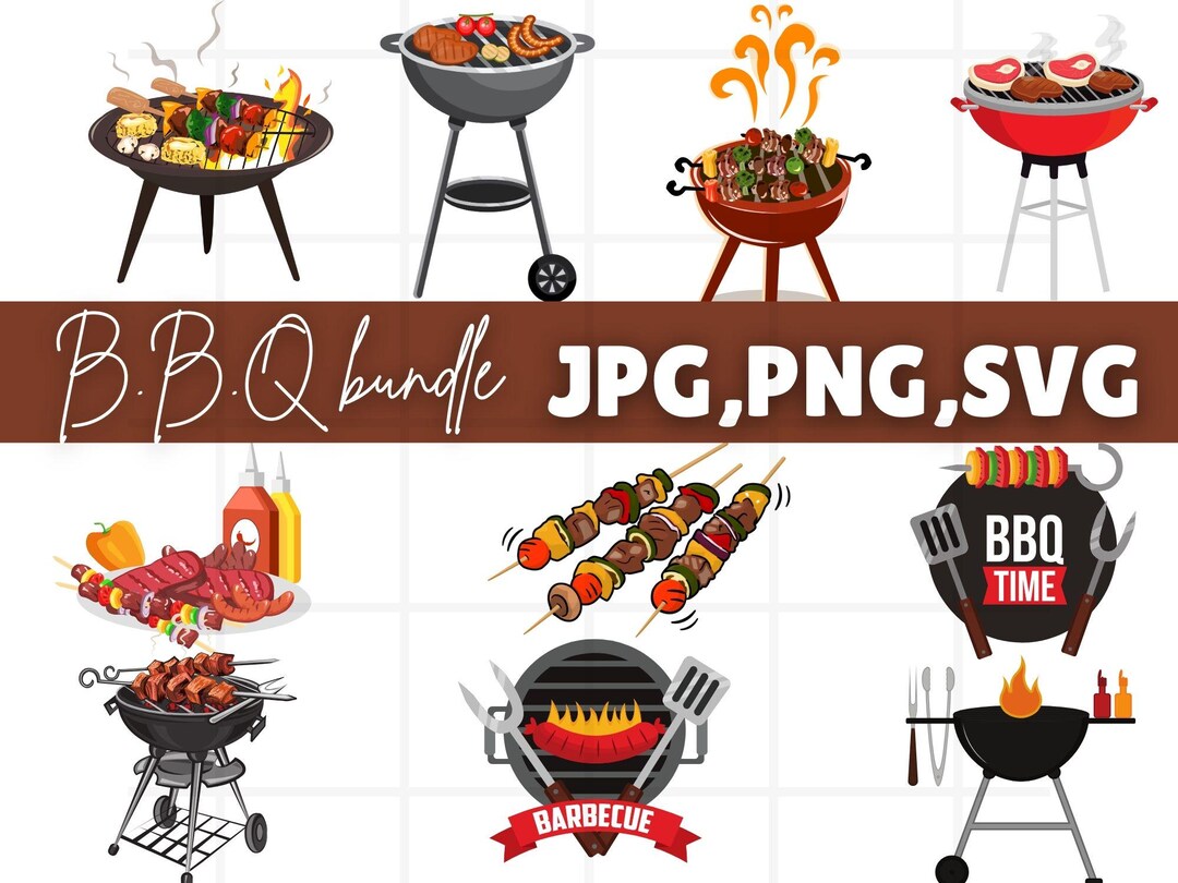 Barbecue Clipart\ Summer Barbeque Graphics\ BBQ Grill Party Essentials ...