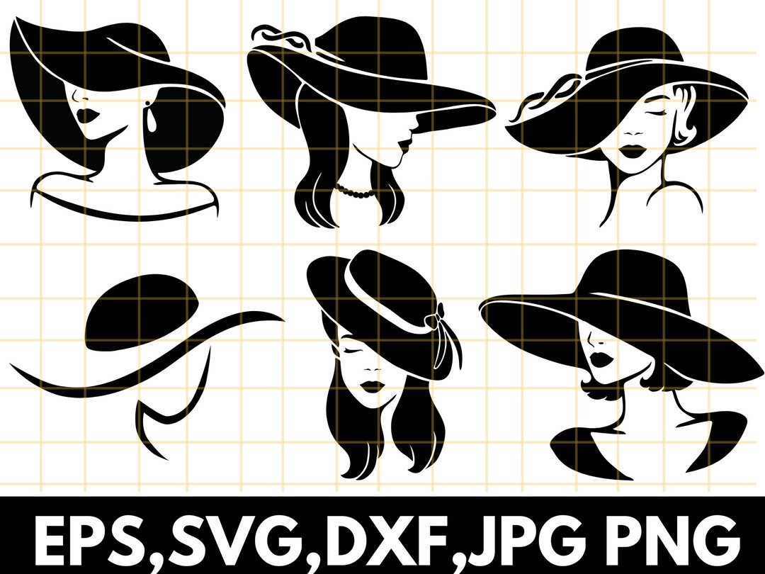 Woman in a Hat SVG\ Woman Hat PNG\ Girl Hat Svg\ Lady Hat Svg\ Woman ...