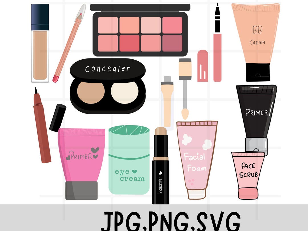 Makeup Cosmetic Clip Art Elements\ Watercolor Art\ Fashion Graphics for ...