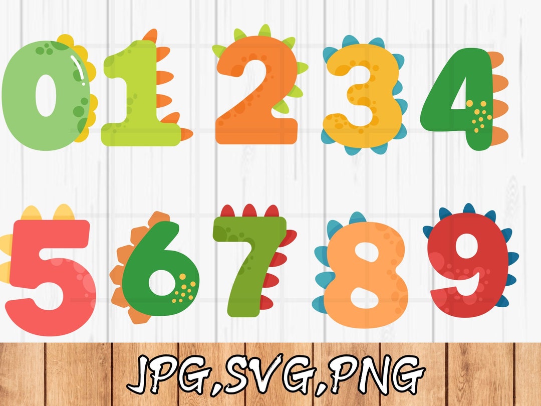 Dinosaur Numbers SVG\ Cricut Cut Files\ Layered Files\ Silhouette Files ...
