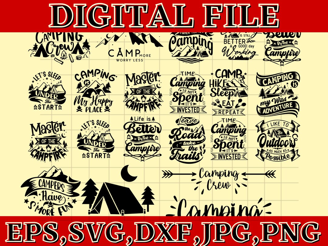 Camping SVG Bundle\ Happy Camper Svg\ Camping Quotes Svg\ Camp Life Svg ...