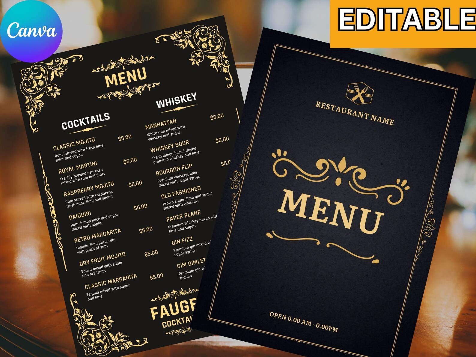 Restaurant Menu Template Food Menu Template Editable Restaurant Food ...