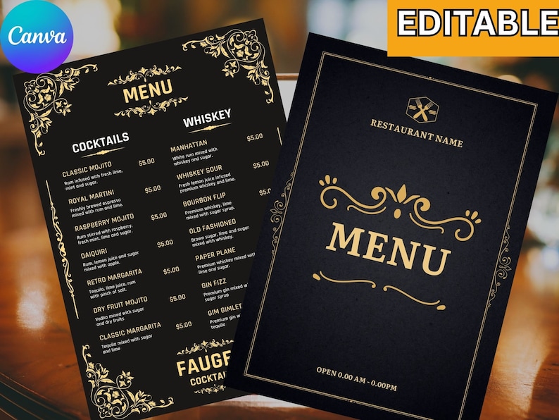 Restaurant Menu Template Food Menu Template Editable Restaurant Food ...