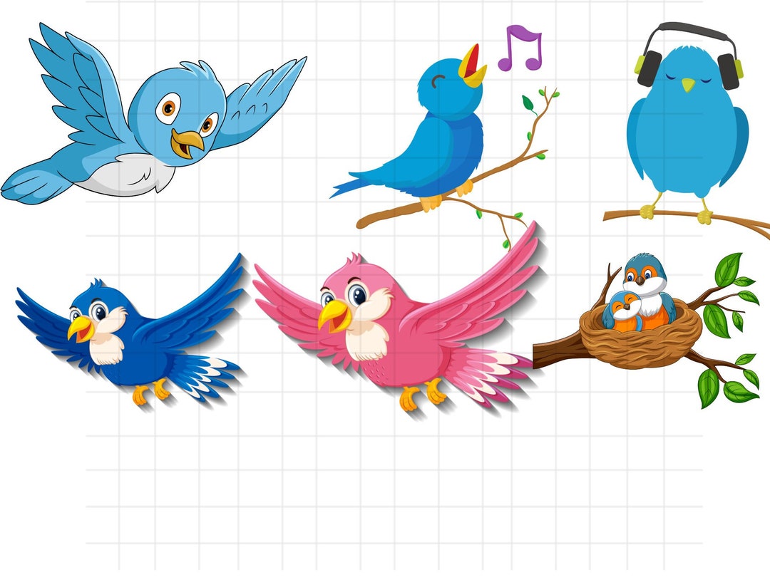 Cartoon Birds SVG Bundle\ Bird Silhouette\ PNG\ Vector\ Commercial Use ...