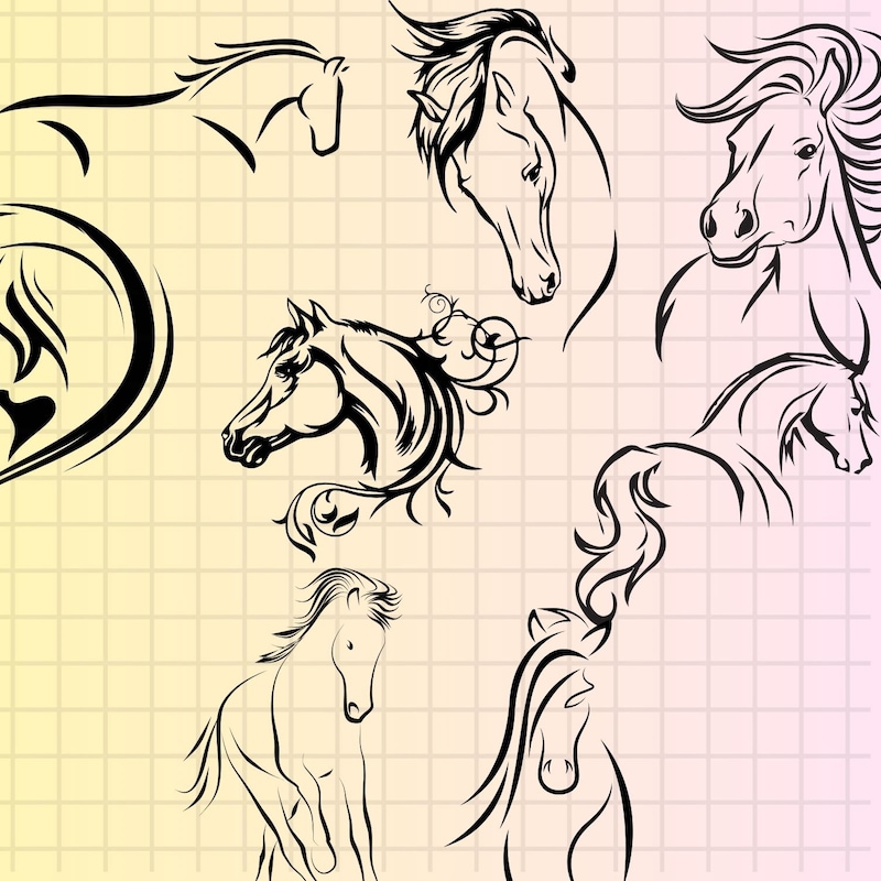 Fine Line Horse Art - Etsy UK