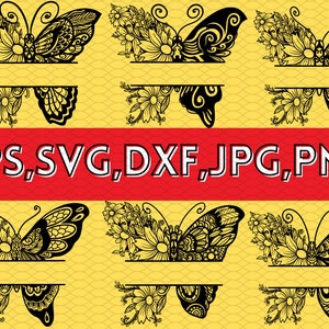 Butterfly Monogram Svg Bundle\ Butterfly Split Monogram Svg\ Butterfly ...