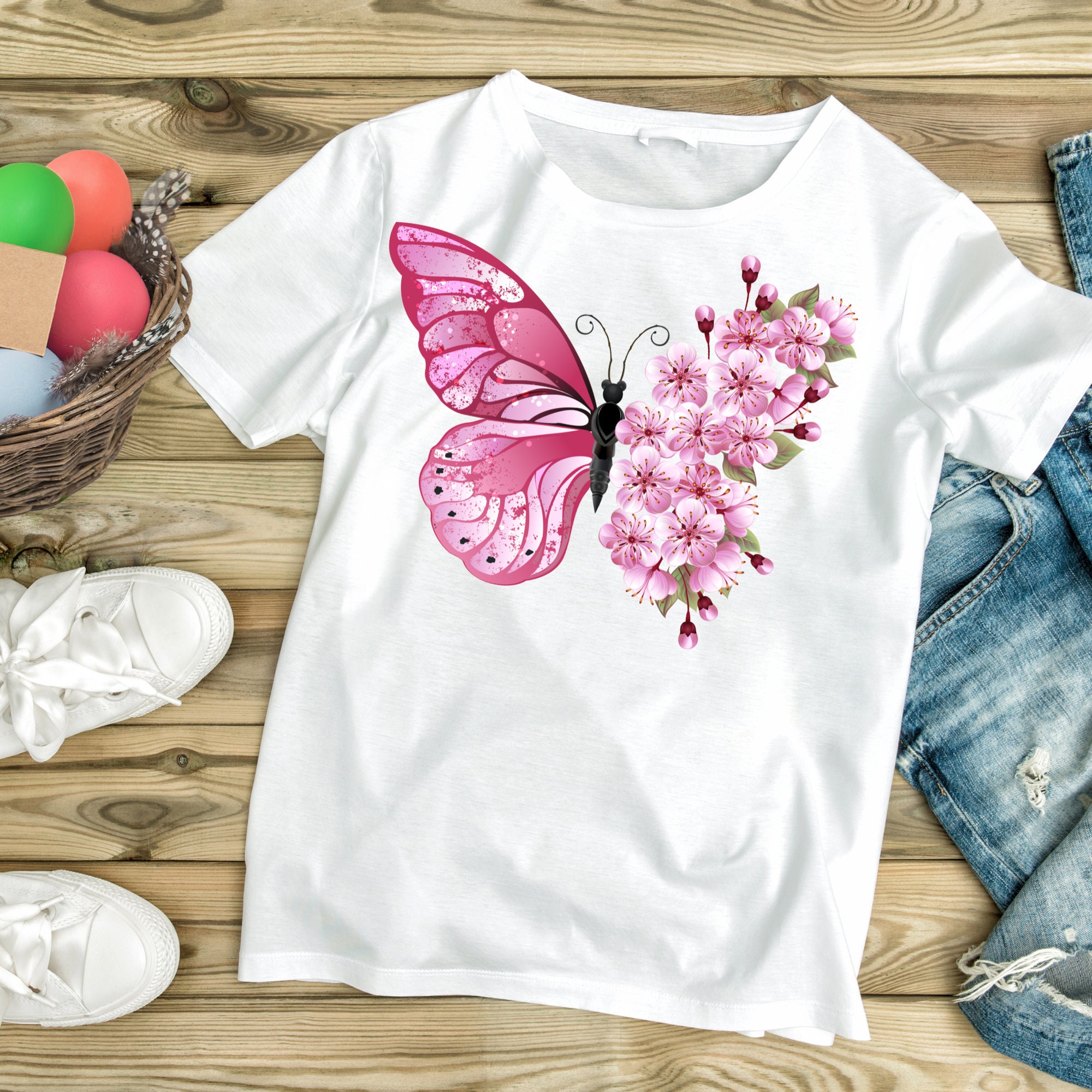 Floral Butterfly SUBLIMATION Design PNG Flower Butterfly Sublimation ...