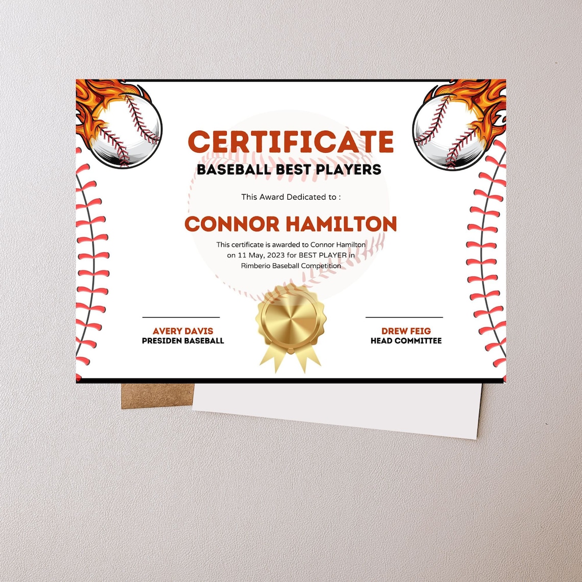 Editable Baseball Award Certificate Bundle\ Canva Template\ Team Party ...
