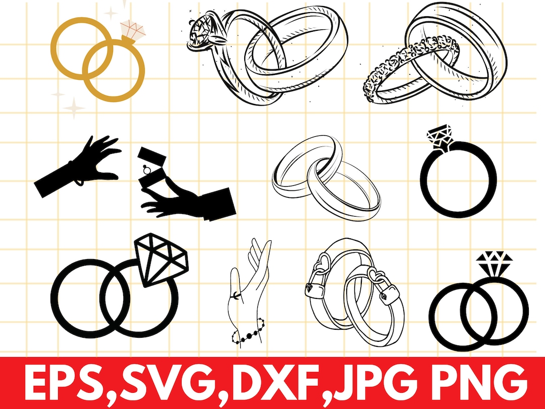 Wedding Ring SVG Bundle\ Wedding Ring Clipart\ Wedding Ring SVG Cut ...