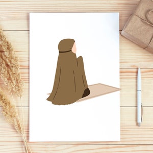 Women Prayer Clipart\ Islamic Portrait\ Islamic Prayer Sticker\ Muslim ...