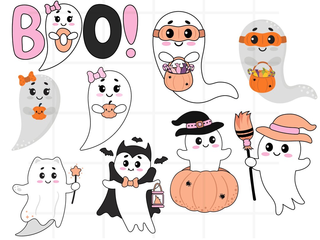 Ghosts Svg Bundle Halloween Svg Girl Ghost Svg Halloween Cut Files Cute ...