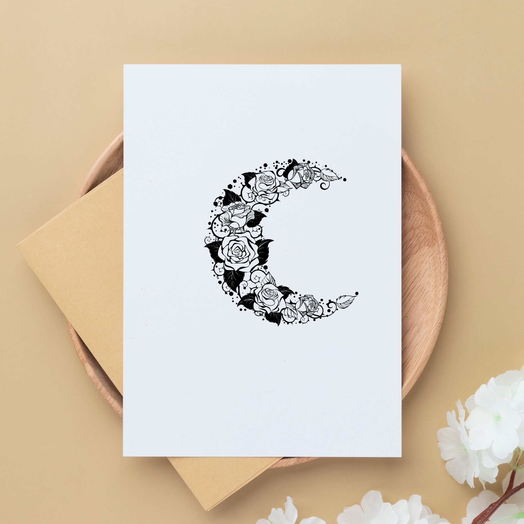 Moon SVG Bundle Floral Moon Svg Mystic Celestial Svg Moon and Stars SVG ...