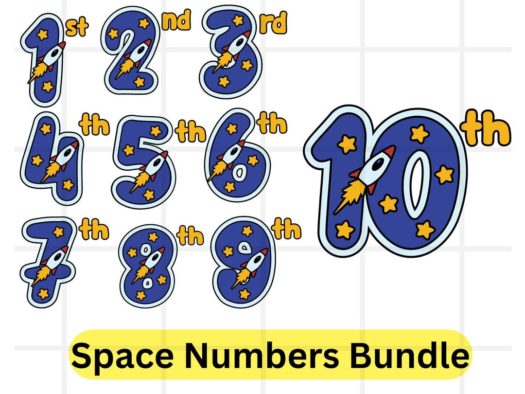 Astronaut Numbers Clipart\ 10 PNG Astronaut Numbers Birthday PNG Space ...