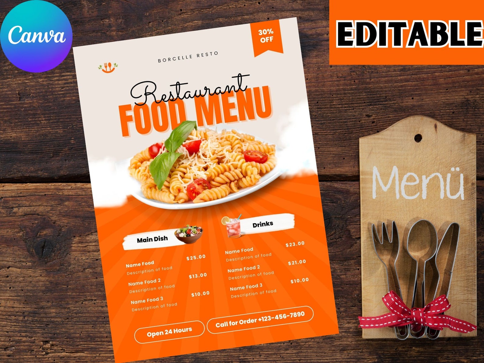 Restaurant Menu Template Food Menu Template Editable Restaurant Food ...