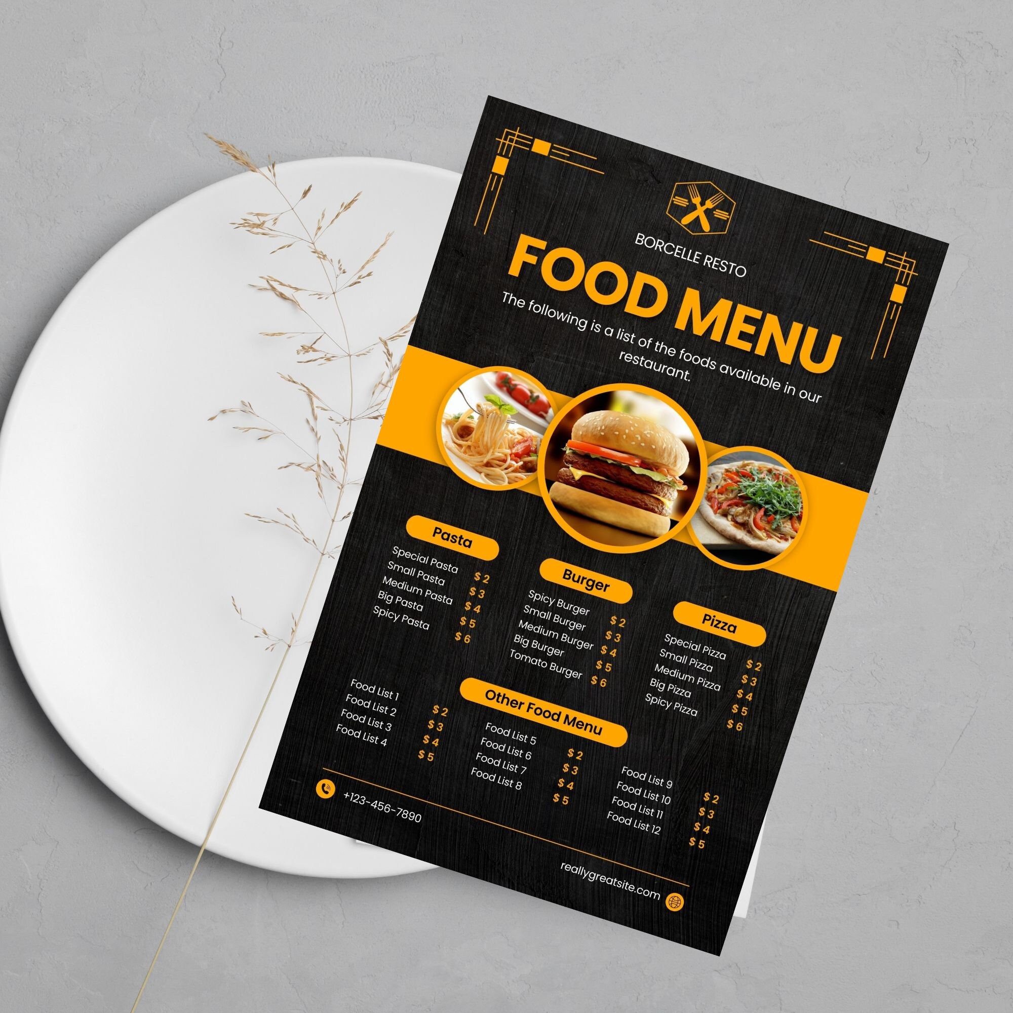 Restaurant Menu Template Food Menu Template Editable Restaurant Food ...