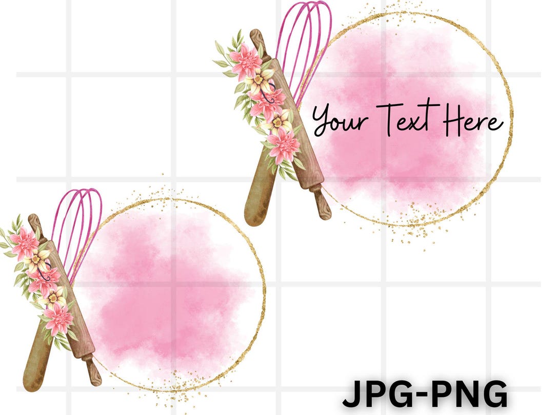 Watercolor Baking Logo for Home Bakers\ DIY Bakery Logo for Cake Shop ...