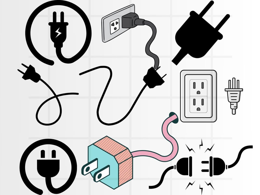 Plug SVG Bundle\ Plug Silhouette\ Cable Plug Svg, Electrical Plug Svg ...