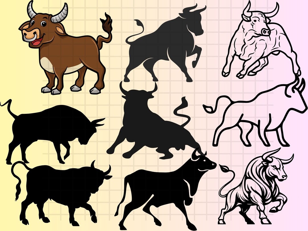 Bull SVG\ Bull Cricut File\ Bull Silhouette Svg\bull Vector\ Bull Clip ...