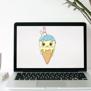 Kawaii Cute Ice Cream PNG Bundle\ Kawaii Ice Cream and Lollies Clipart ...