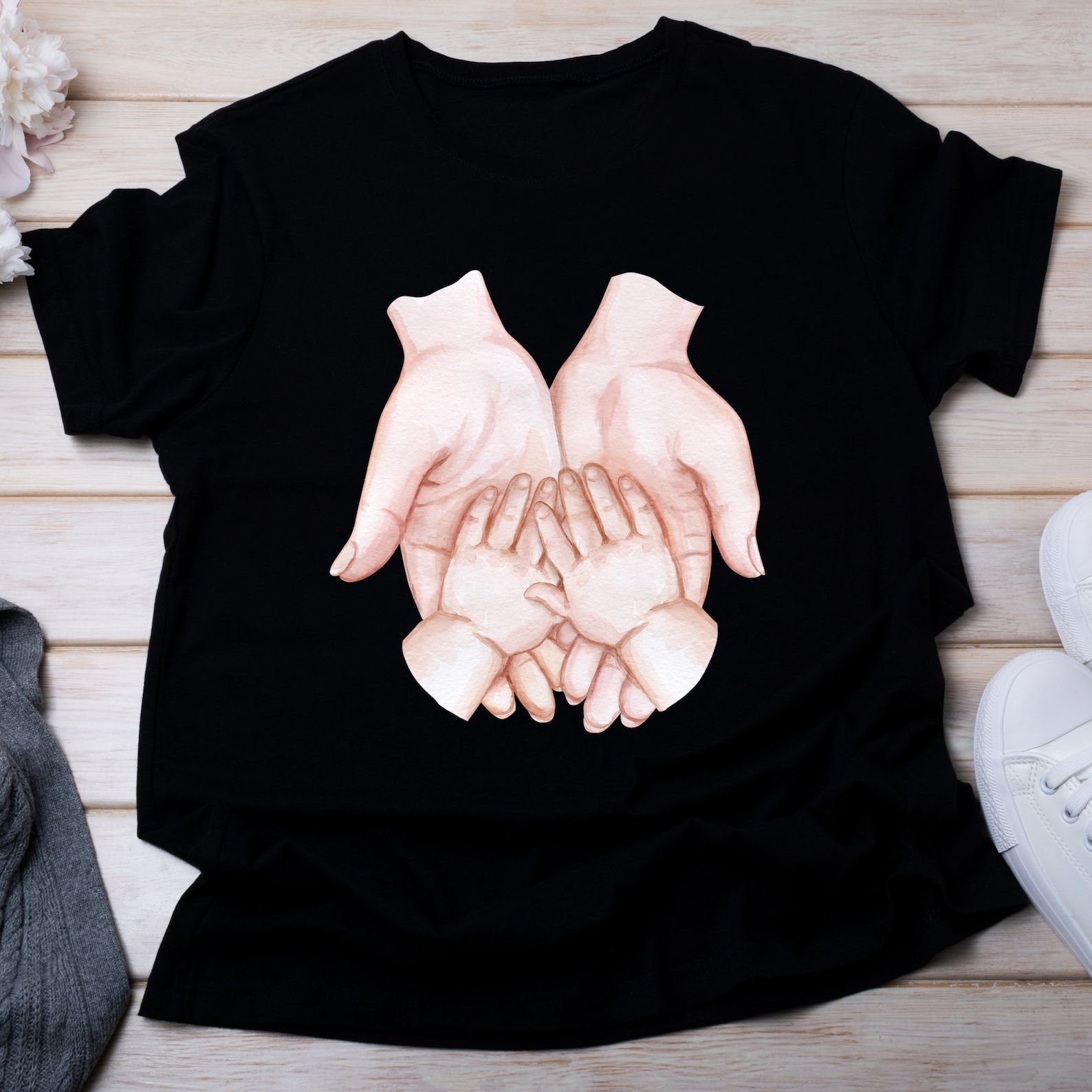 Family Hands Svg Mom Dad Baby Hands Svg Mother Father Child Hand Line ...