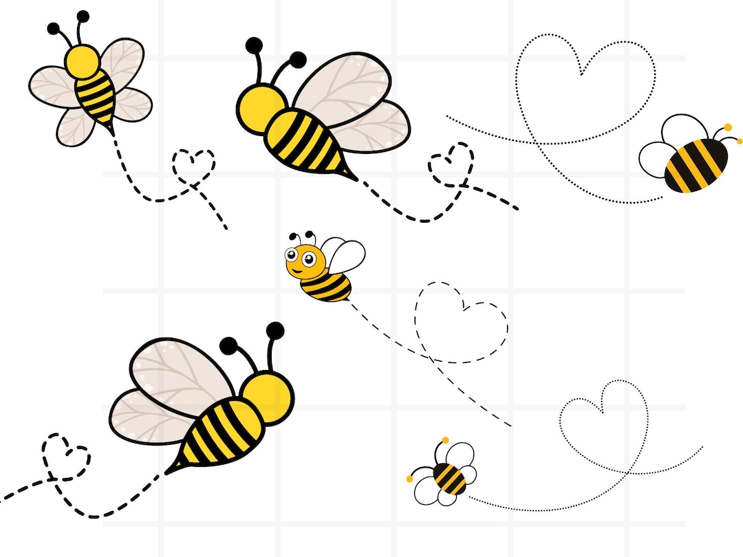 Bee Path Bundle SVG PNG Files for Cutting Machines\ Digital Clipart ...