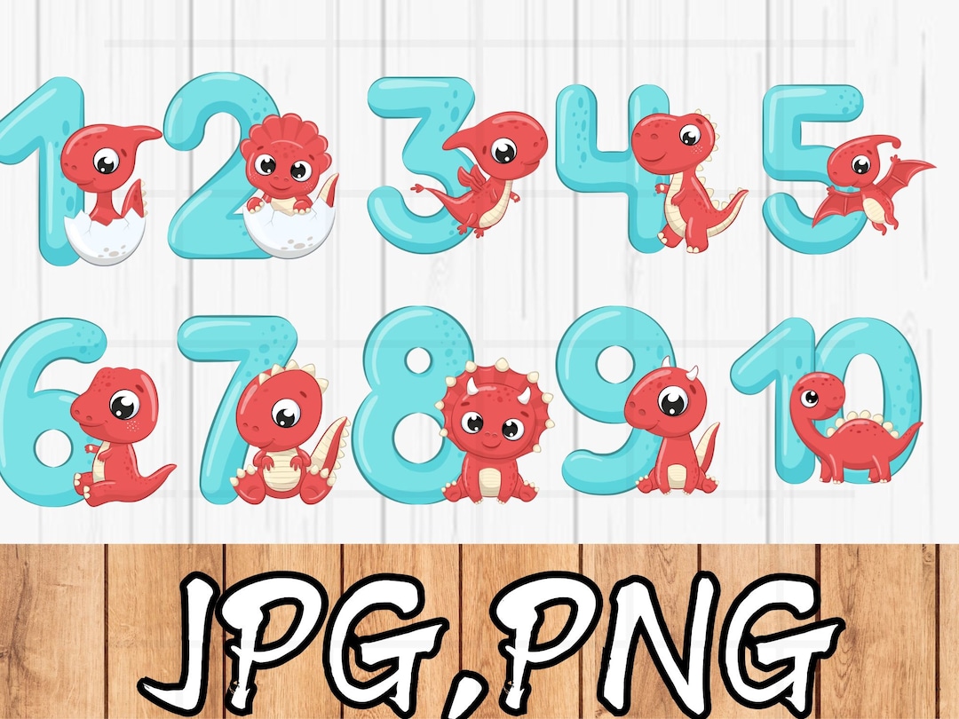Dinosaur Birthday Numbers SVG Dinosaur Number 1 It's My 2nd 3rd 4th 5th ...