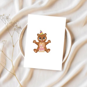 Birthday Bear Clipart and Digital Paper Set Digital Download First ...