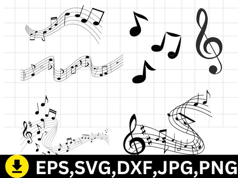 Music Notes SVG Musical Notes Clipart Music Lover Svg Files for Cricut ...