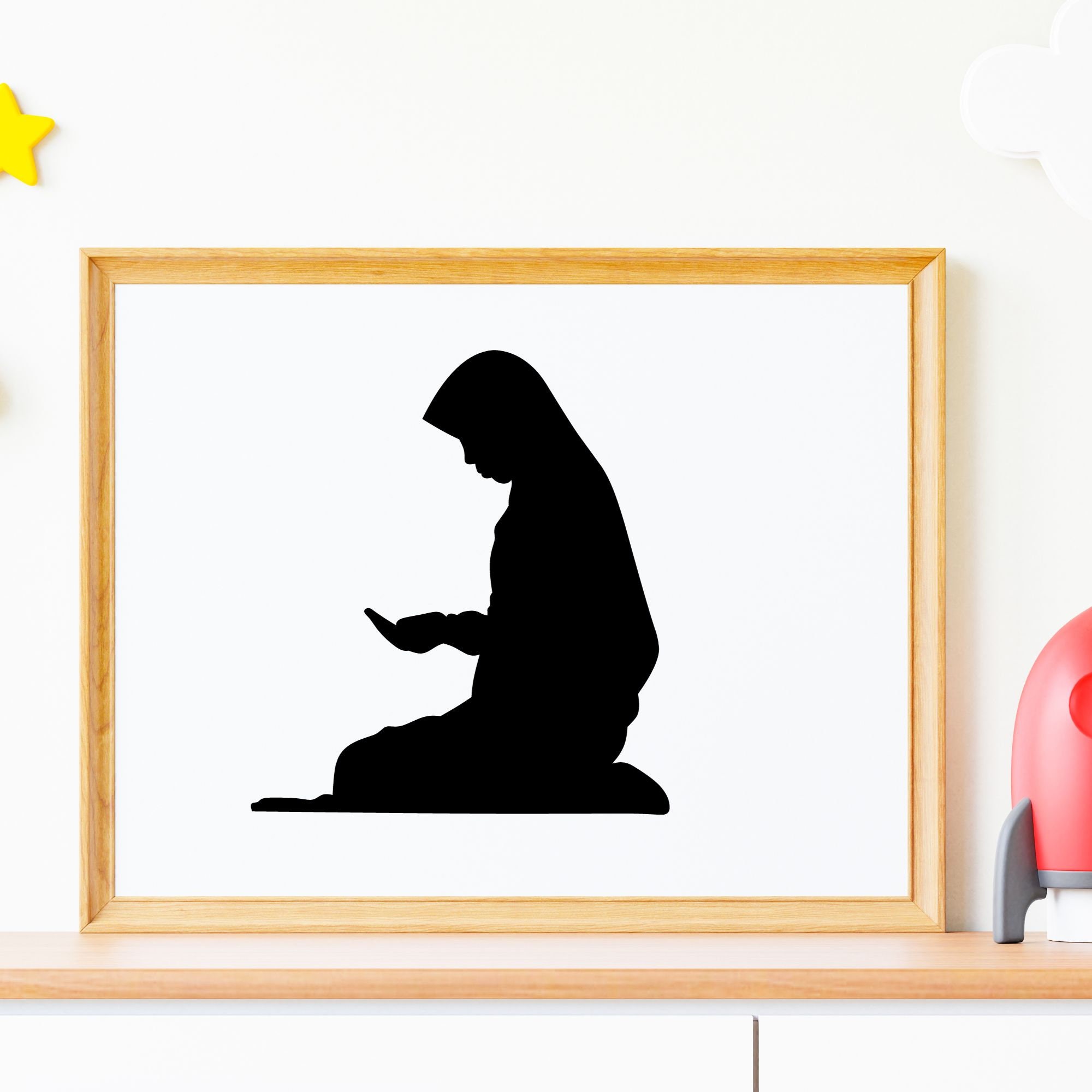 Women Prayer Clipart\ Islamic Portrait\ Islamic Prayer Sticker\ Muslim ...