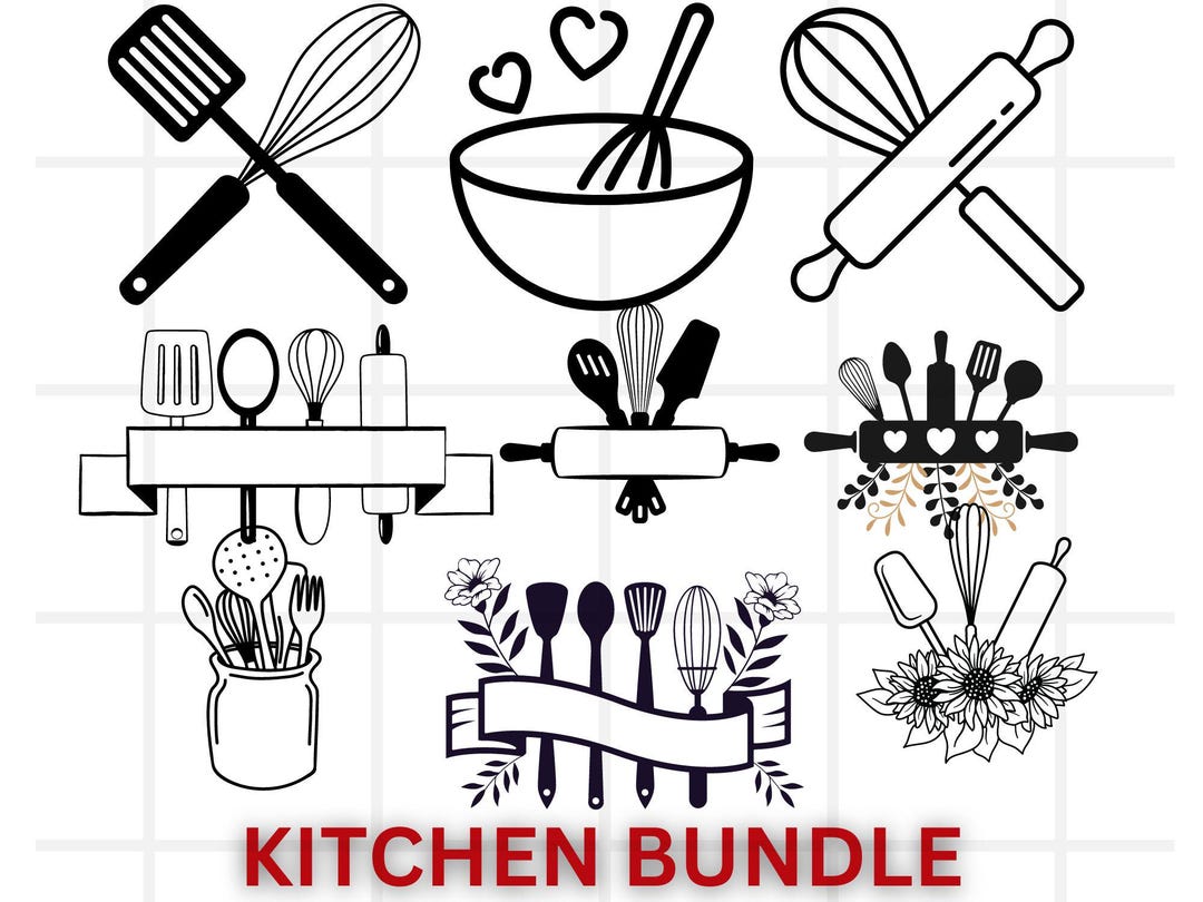 Kitchen Bundle SVG\ Kitchen Monogram Frames Bundle\ Baking Bundle\ Bake ...