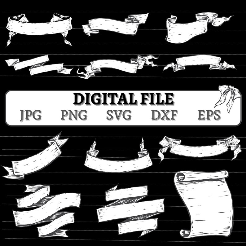 Banner Svg Bundle Banner Clipart Banner Png Banner Vector Banner Outline Ribbon Svg Ribbon ...