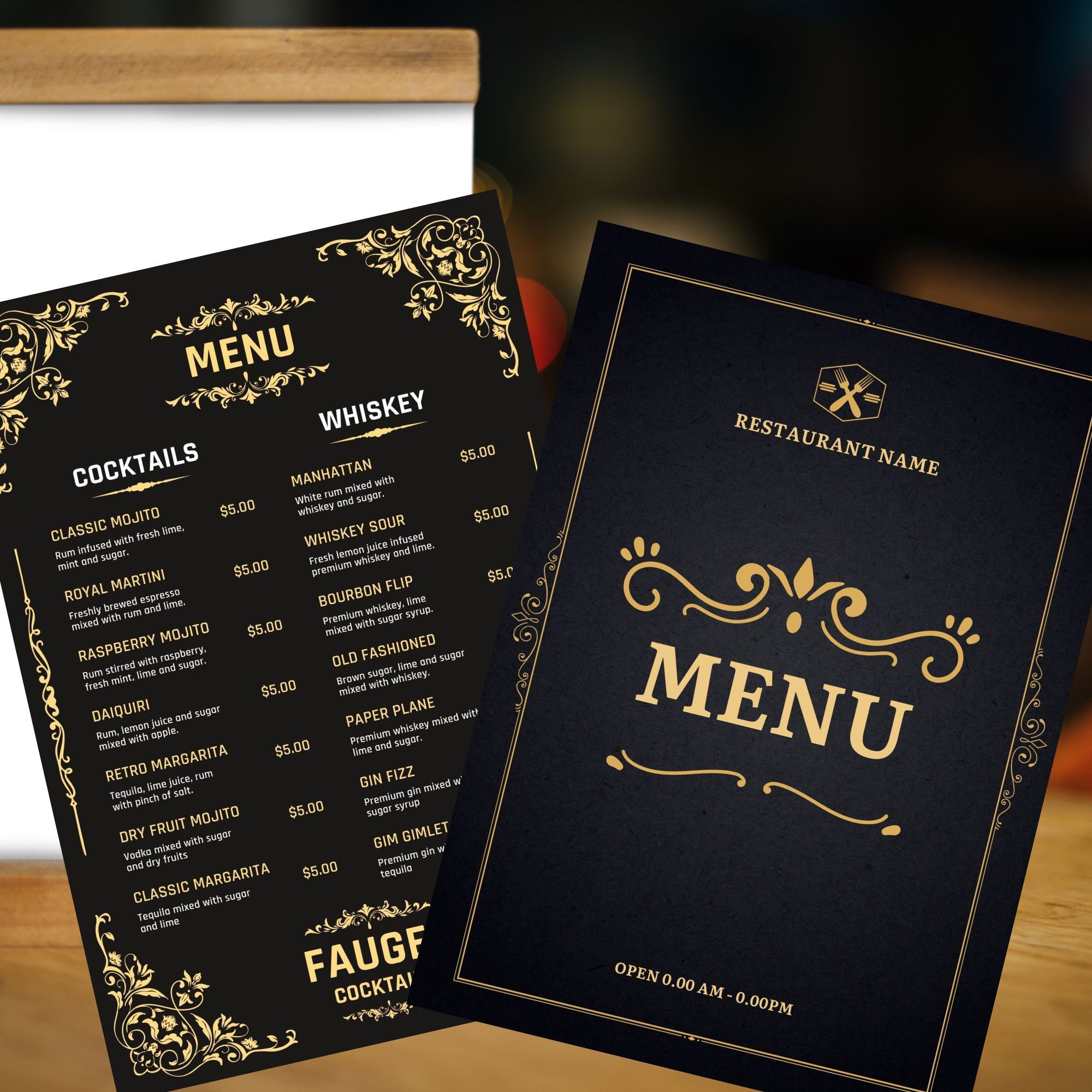 Restaurant Menu Template Food Menu Template Editable - Etsy