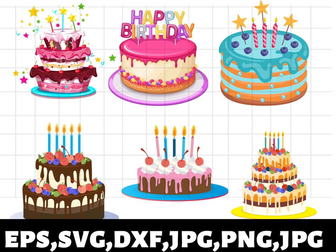 Birthday Cake SVG\ Cake SVG\ Cake Topper SVG\ Cake Cut File\ Cake ...