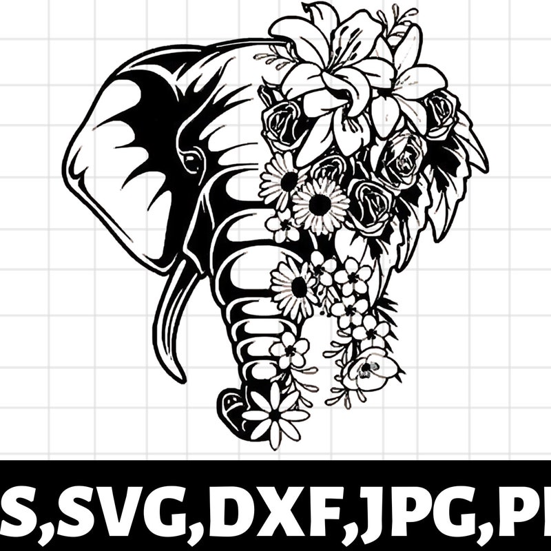 Floral Elephant - Etsy
