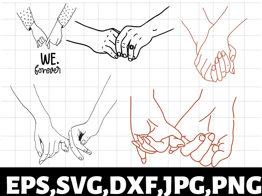 Couple Hands Cut Files\ I Love You Design\ Best Friends SVG\ Hand ...