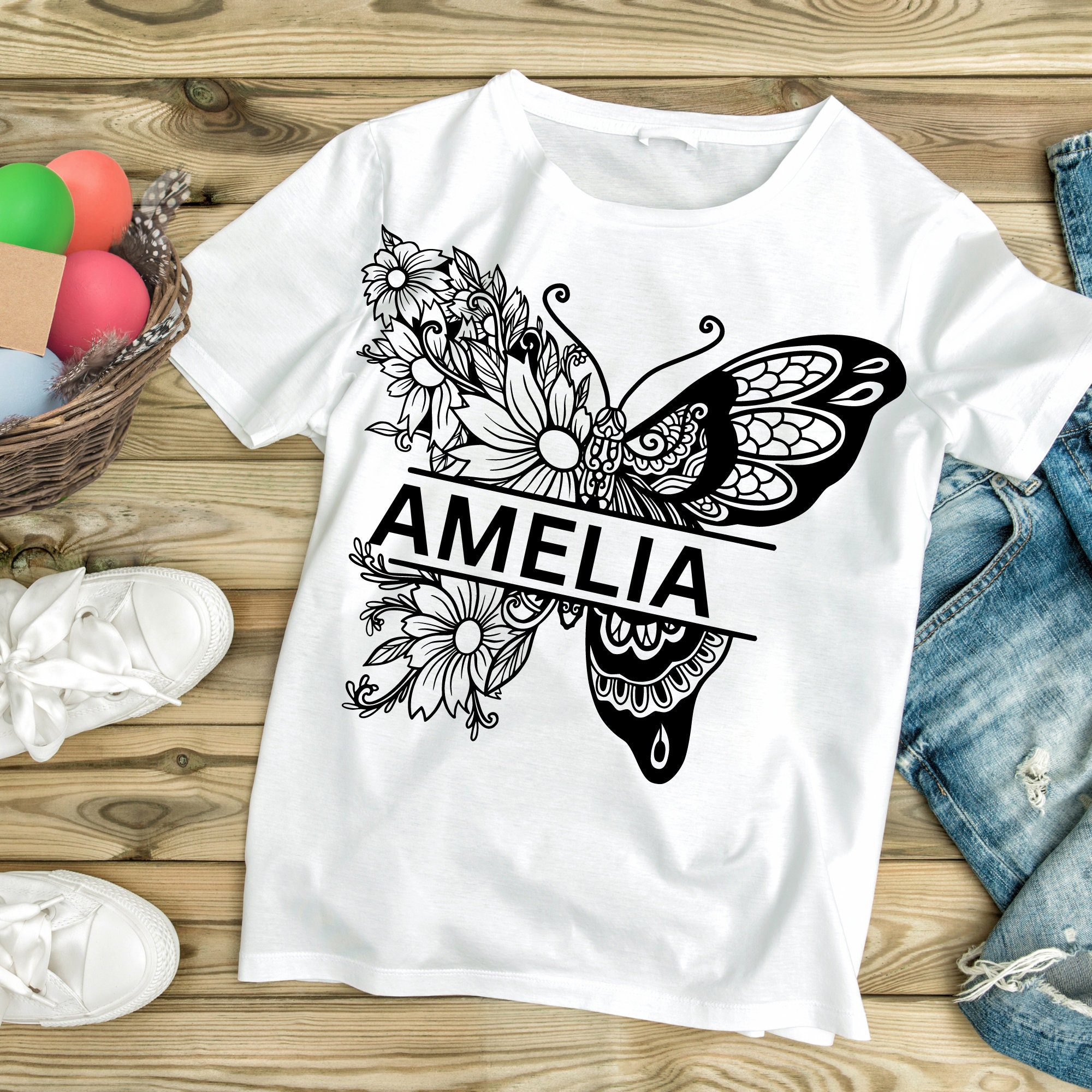 Butterfly Monogram Svg Bundle Butterfly Split Monogram Svg - Etsy