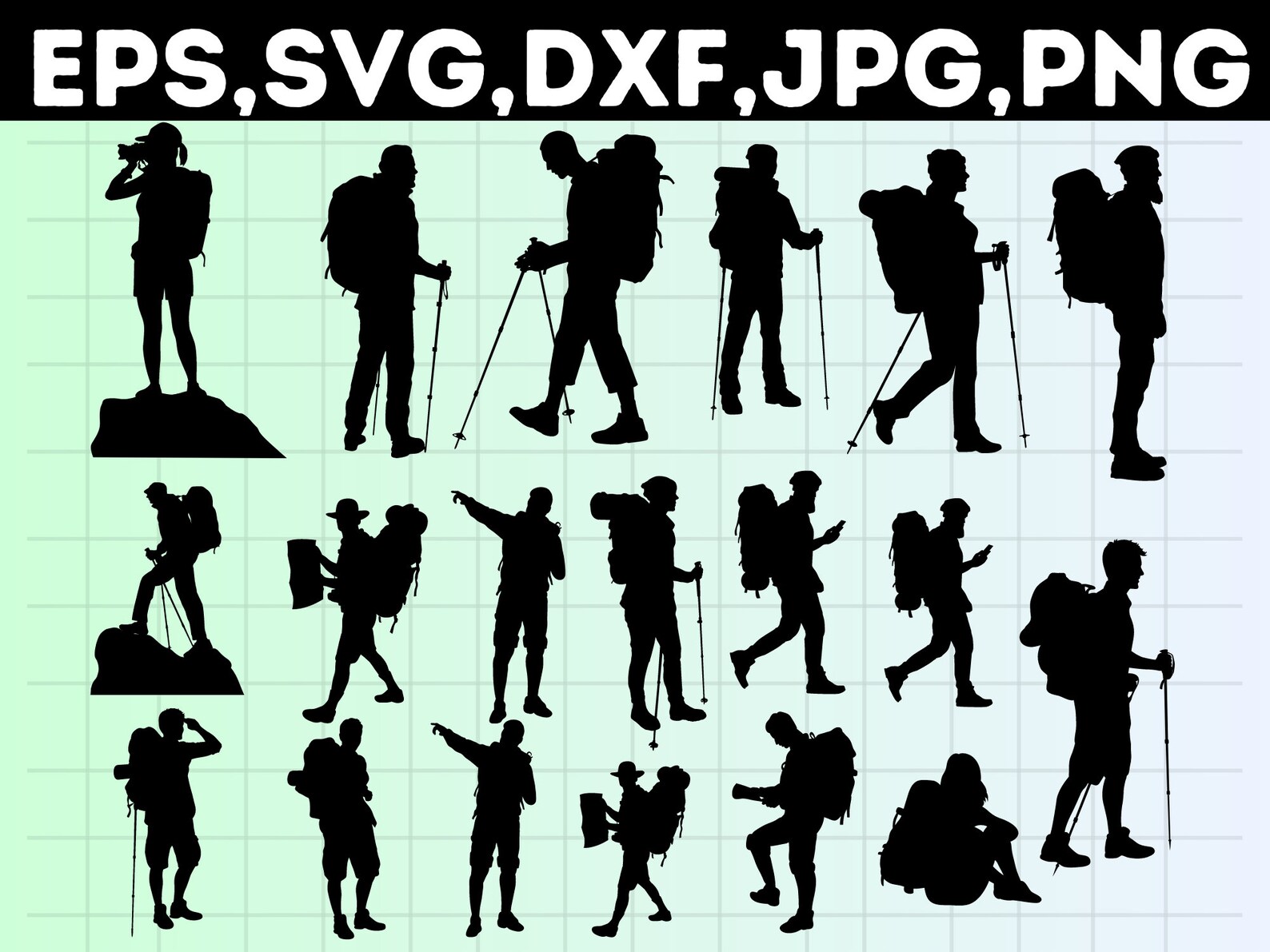 Hiking SVG Bundle PNG Hiker Svg Cut File Cricut Hiking Silhouette Svg ...