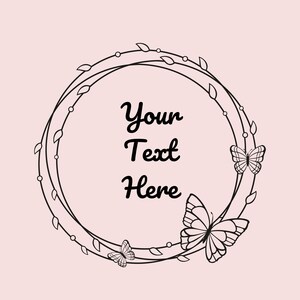 BUTTERFLY MONOGRAM SVG\ Butterfly Wreath Svg\ Circle Monogram Svg ...