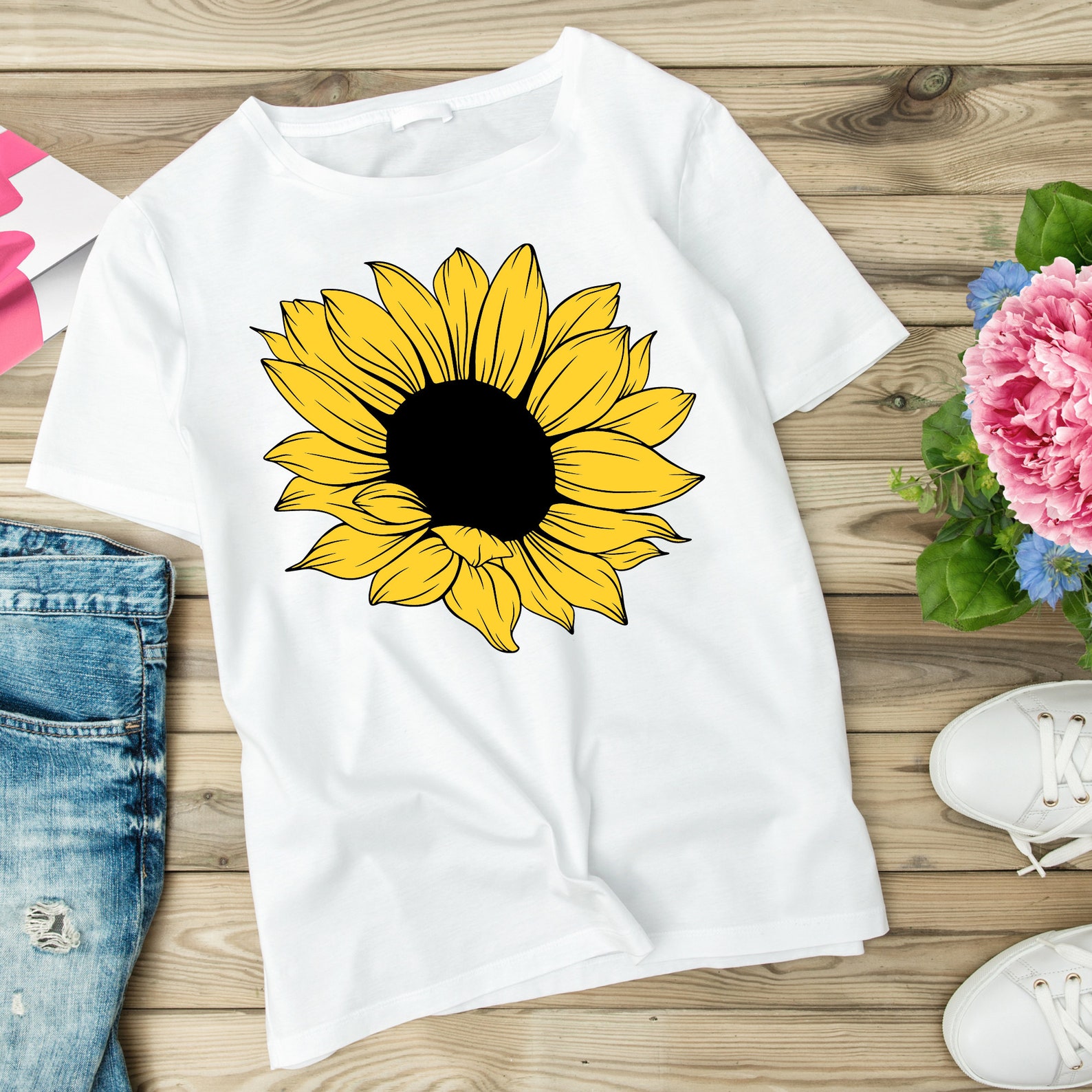 Sunflower SVG Bundle Sunflower SVG Flower Svg Monogram Svg Half ...
