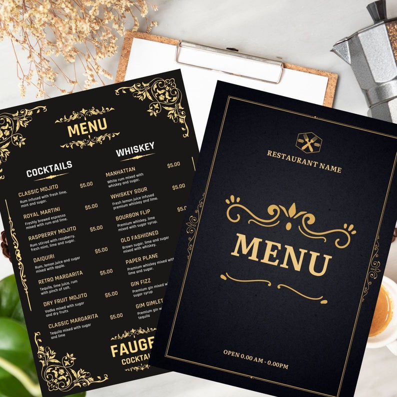 Restaurant Menu Template Food Menu Template Editable Restaurant Food ...