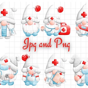 Nurse Gnomes\ Gnomes Clipart\ Digital Download\ Medical Gnomes\ Digital ...