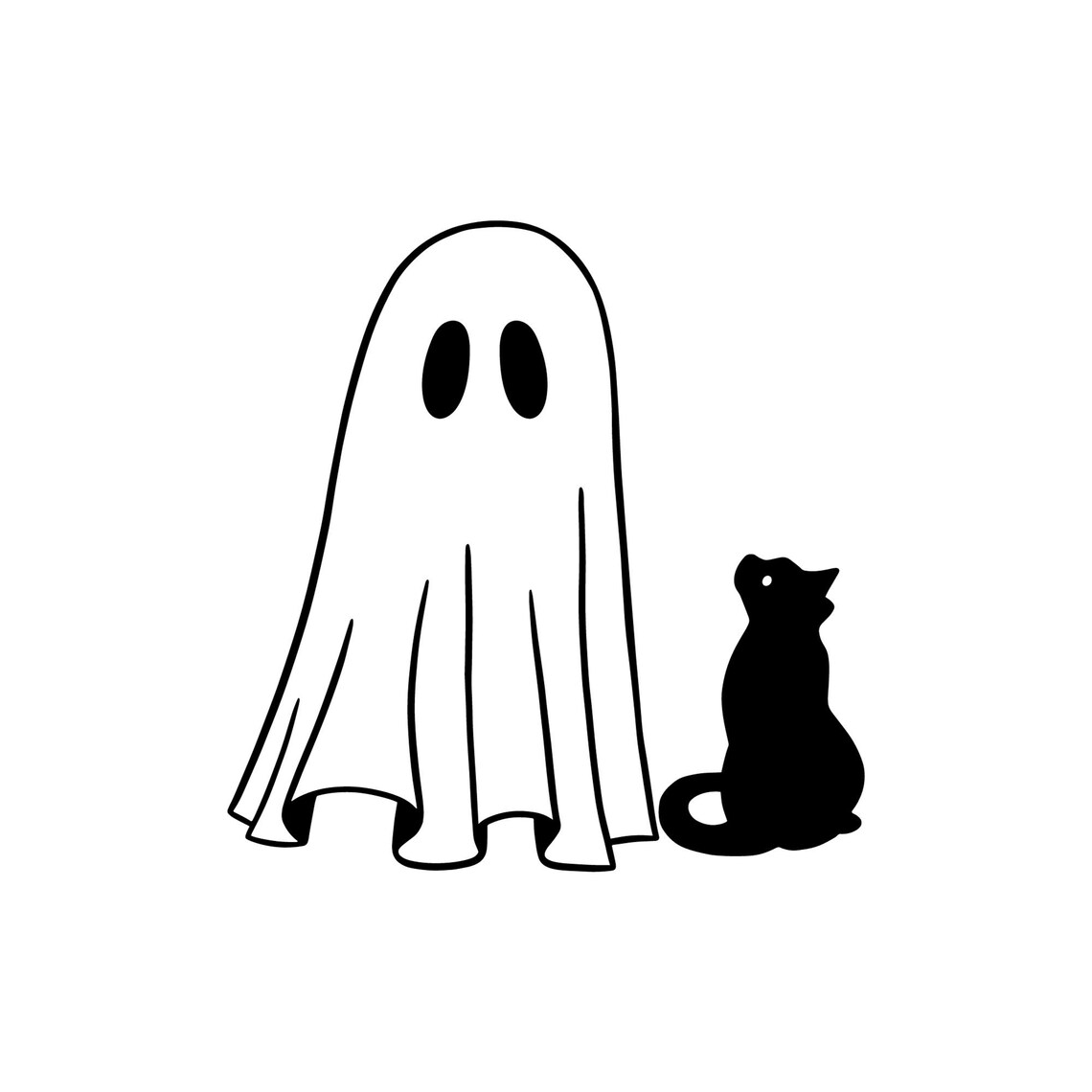 Ghost and Black Cat SVG\ Cute Halloween SVG\ Boo SVG\ Spooky Black Cat ...