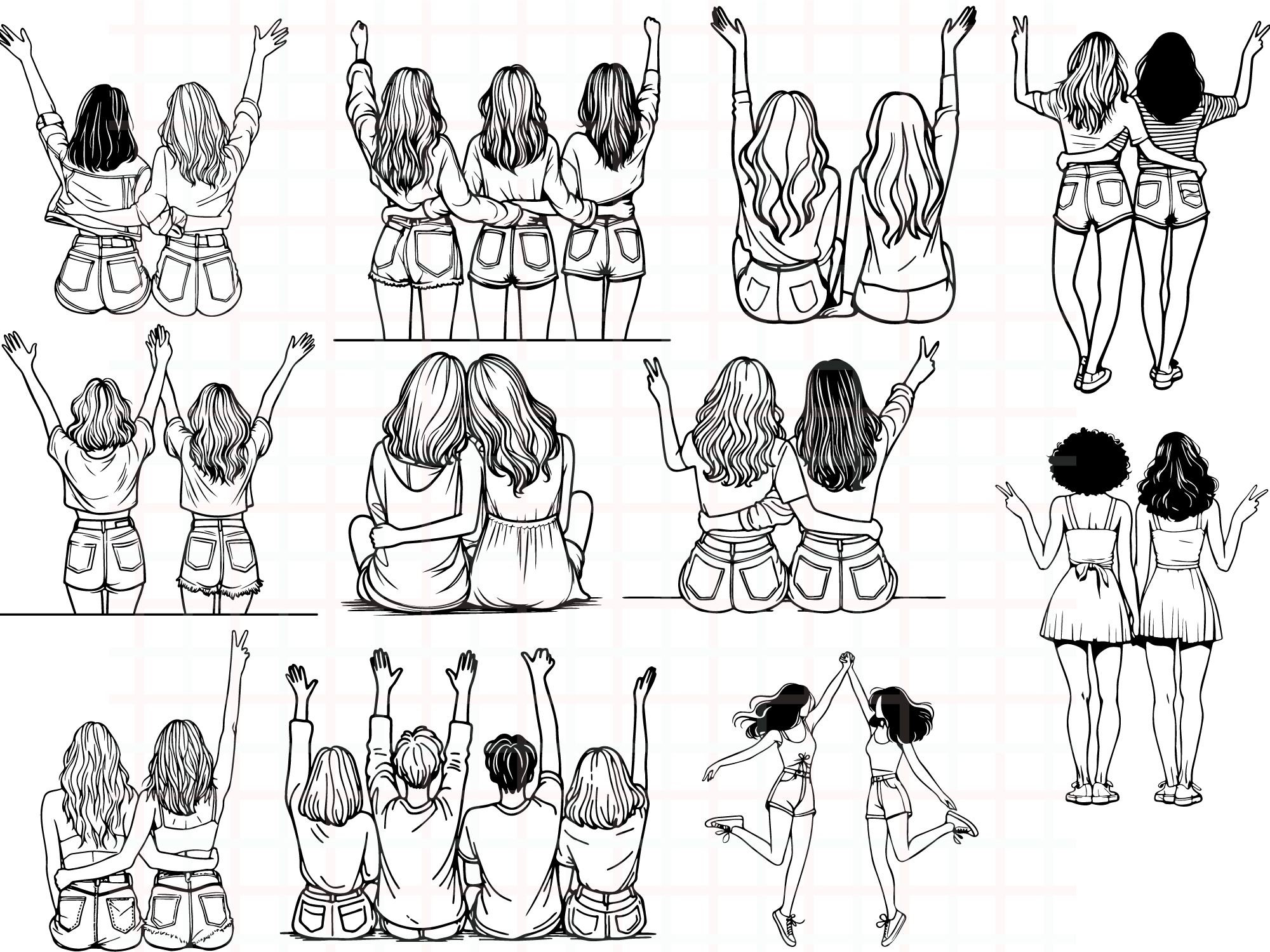 Best Friends Svg Bundle\ Friendship Day\ Besties Svg\ Bestie Squad Svg ...